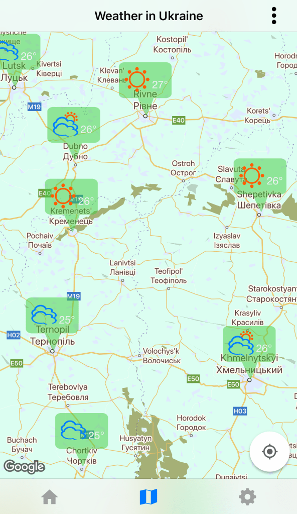 Ukraine Weather Map for iOS – UnboltSoft
